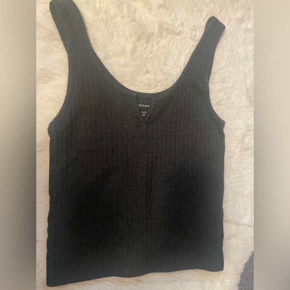 American Eagle Outfitters | Tops | Dark Gray Crop Top | Poshmark